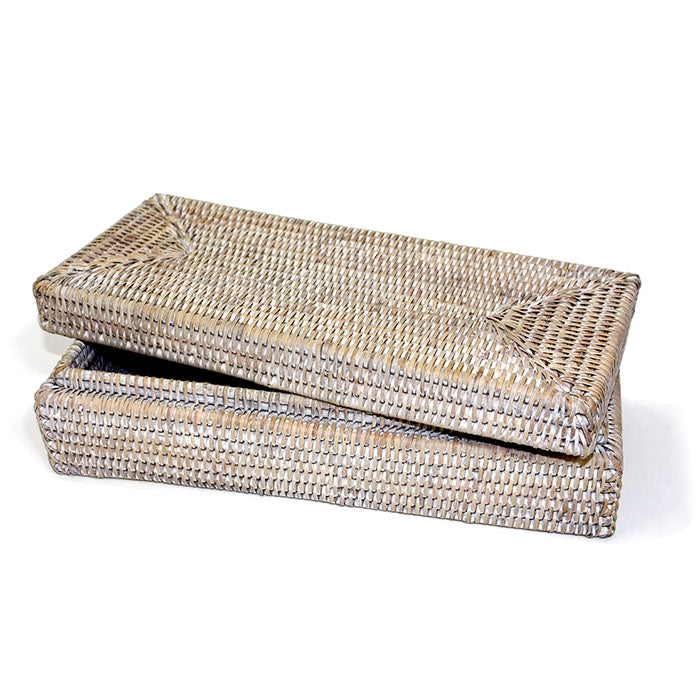 Rectangular Long Box w/ Lid, Whitewash – Hamma Galleries